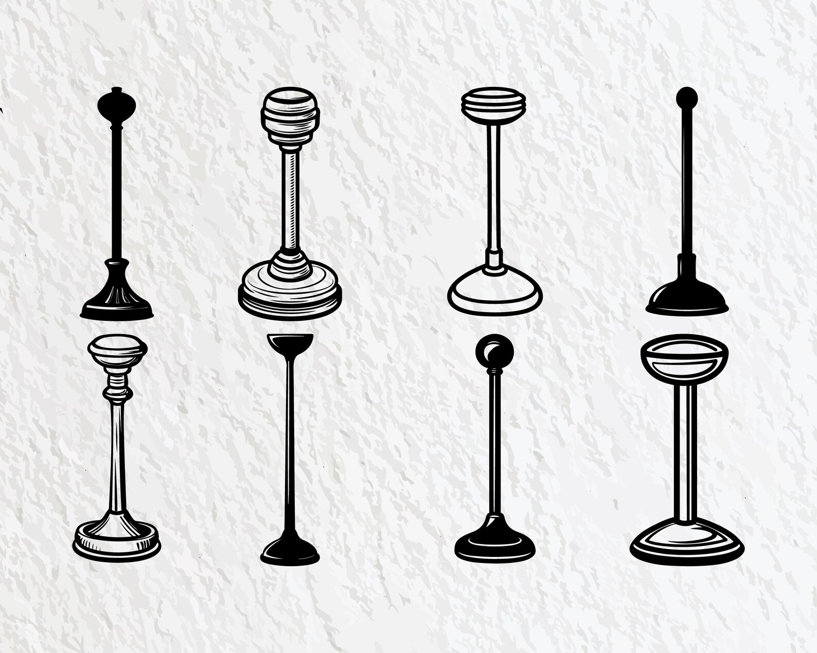 Plunger SVG Bundle: Silhouette Clipart, Cricut Cut Files (digital ...