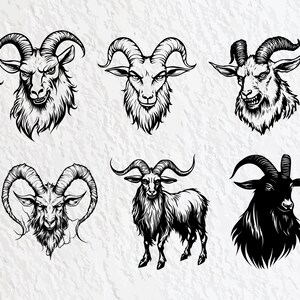 Evil Goat SVG Bundle: Silhouette Clipart, Cricut Cut Files - Etsy