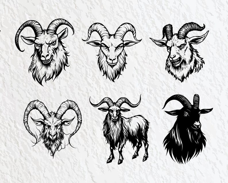 Evil Goat Svg Bundle, Evil Goat Silhouette, Evil Goat Clipart Png, Evil ...