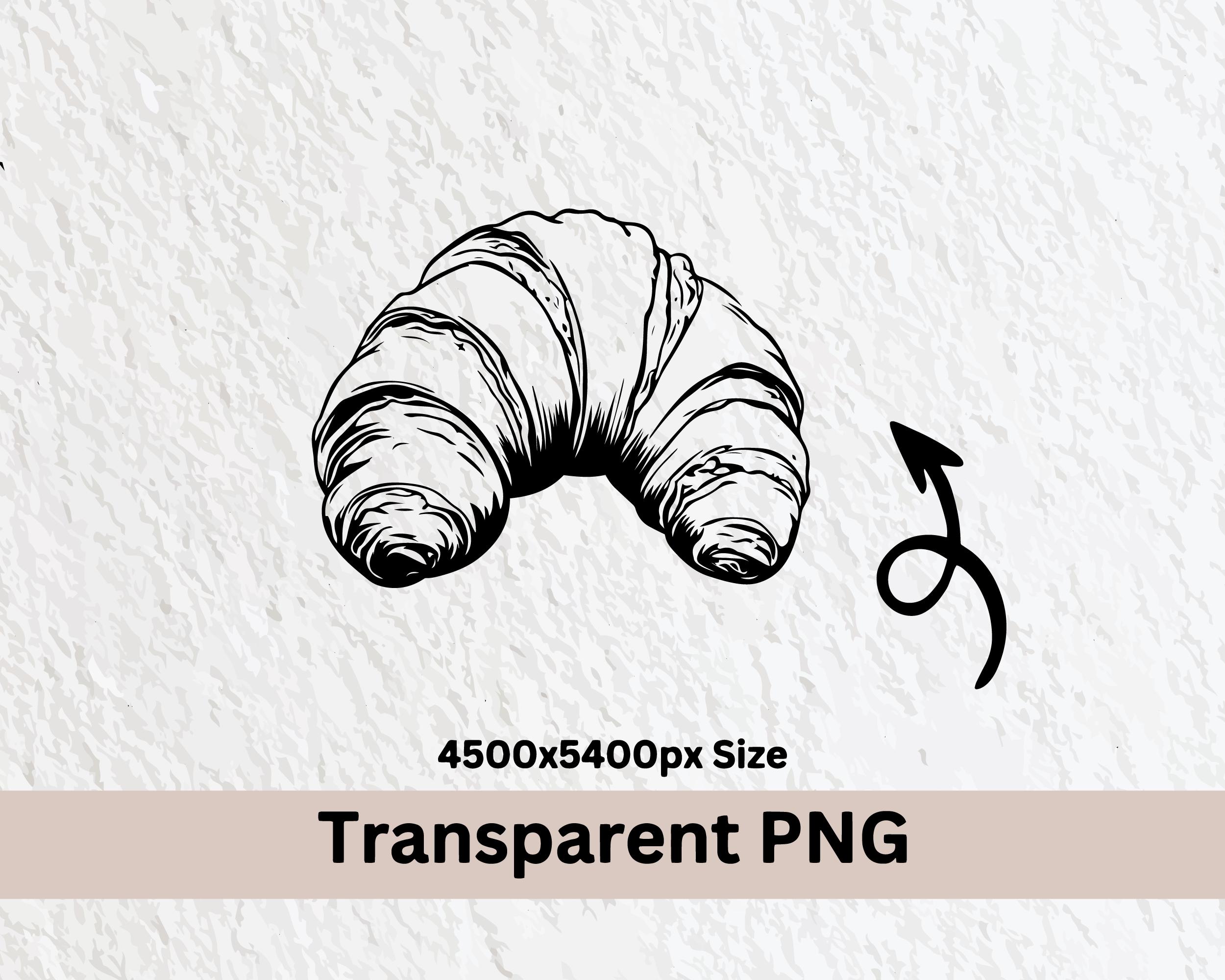 Croissant Svg Bundle, Croissant Silhouette, Croissant Clipart Png ...