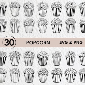 Popcorn SVG Bundle: Clipart, Outline, Vector (digital Download) - Etsy