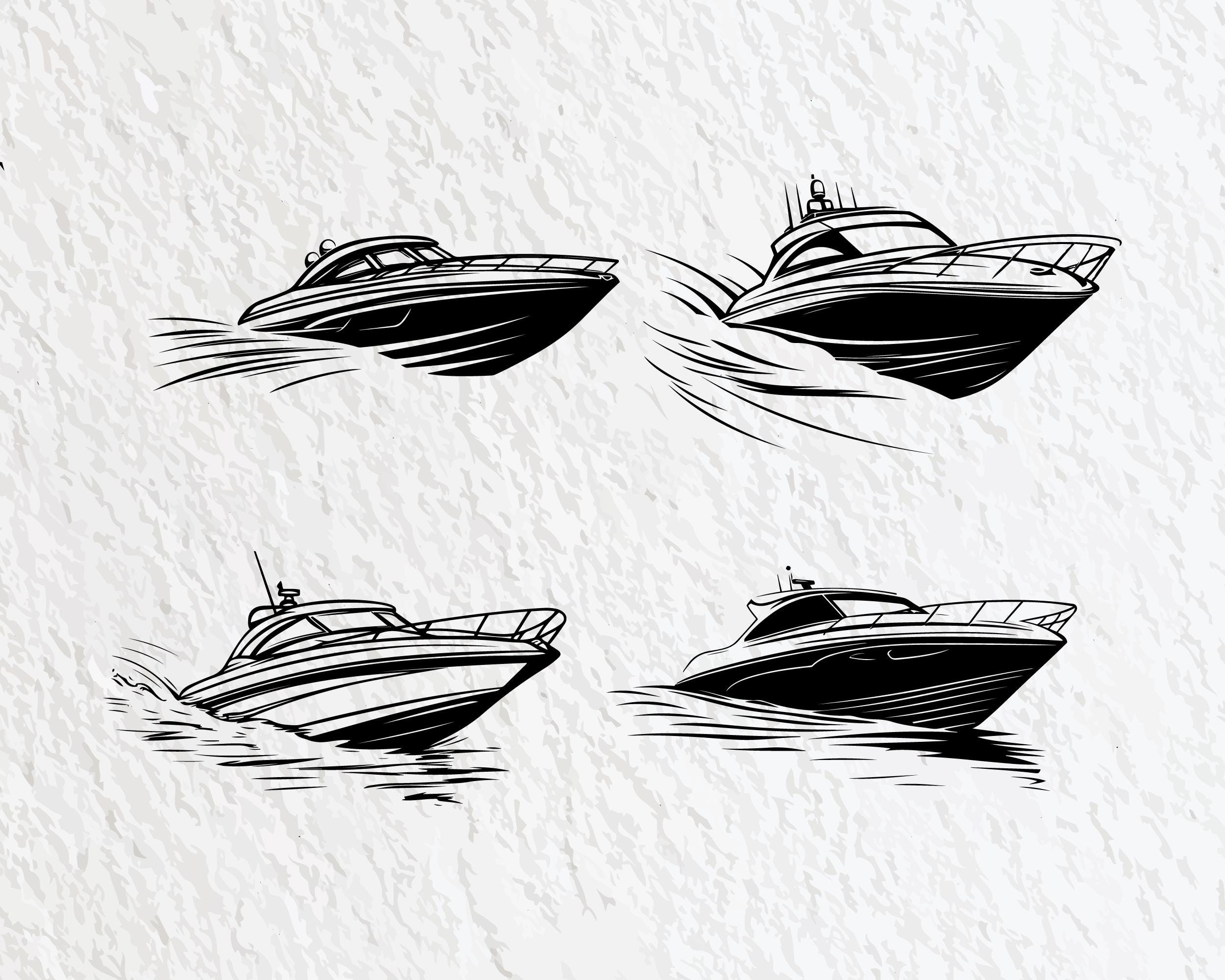 Speed Boat Svg Bundle, Speed Boat Silhouette, Speed Boat Clipart Png ...