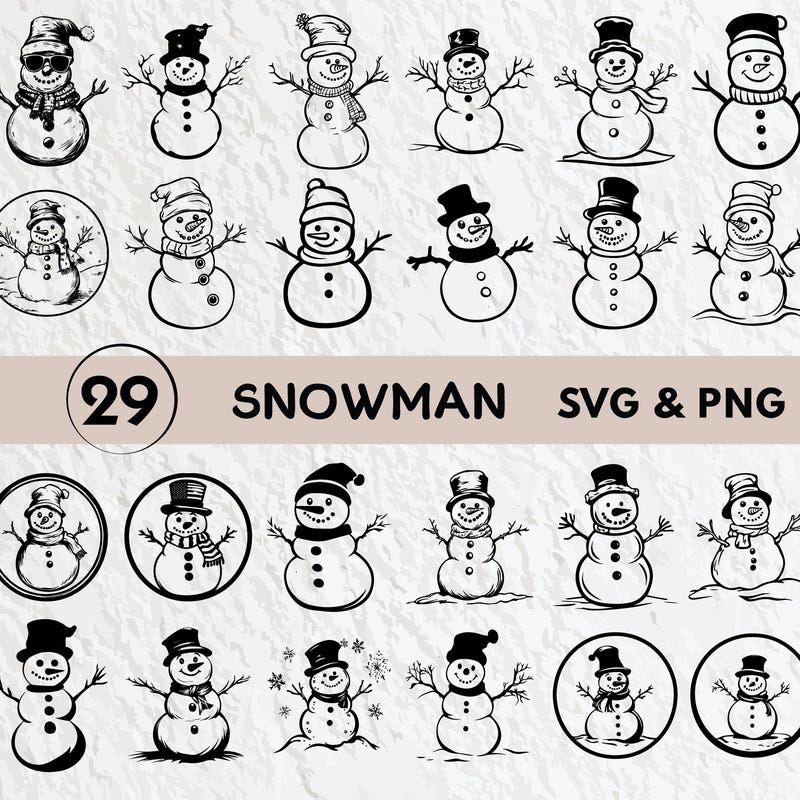 Snowman Svg - Etsy