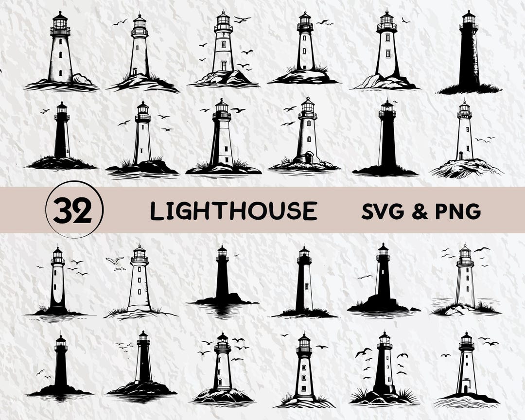 Lighthouse Svg Bundle, Lighthouse Silhouette, Lighthouse Clipart Png ...