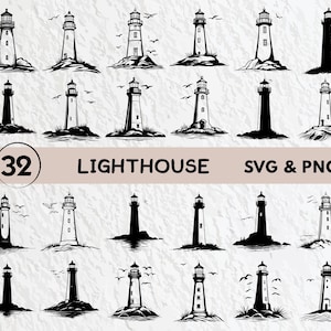 Lighthouse Svg Bundle, Lighthouse Silhouette, Lighthouse Clipart Png ...