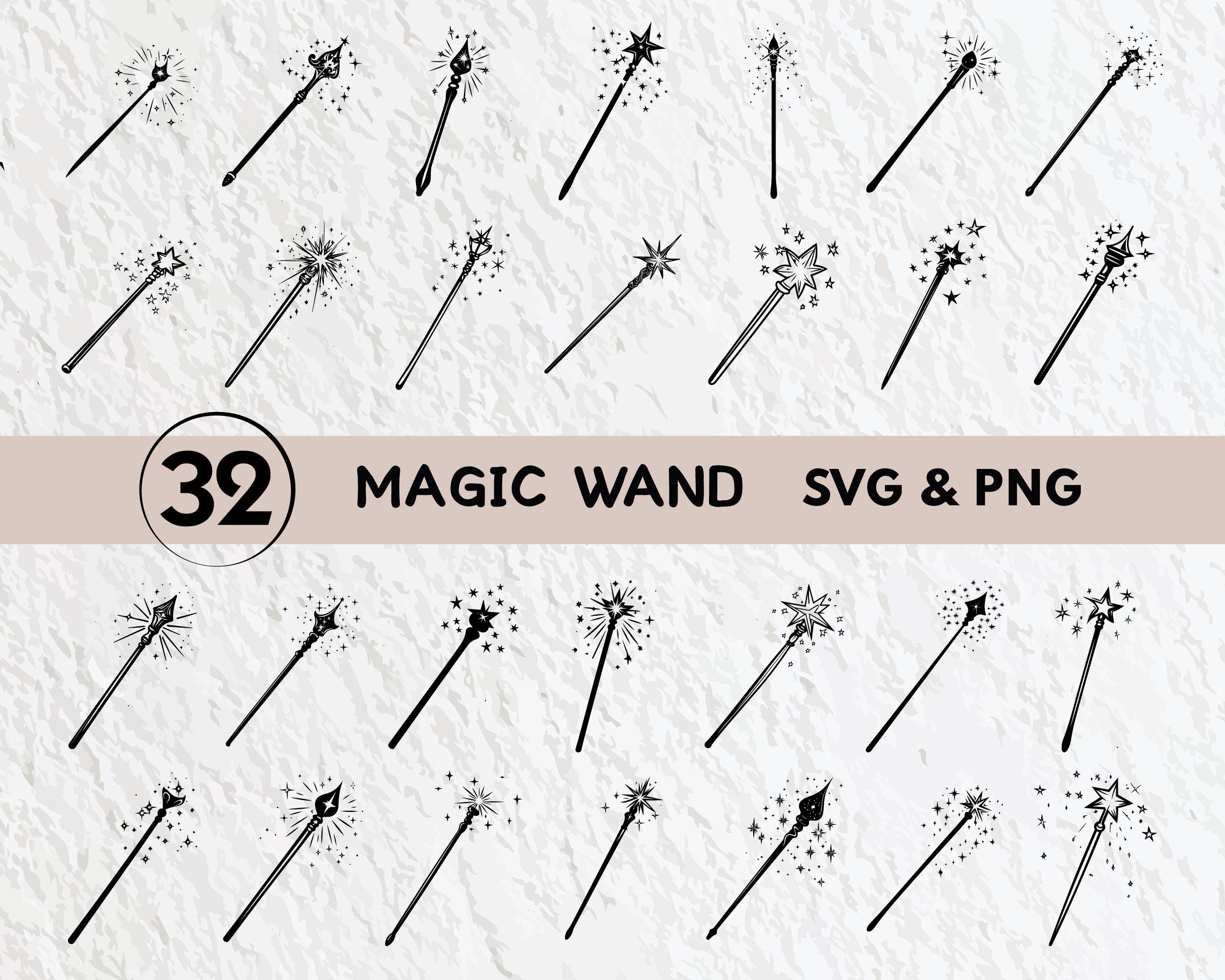 Magic Wand Svg Bundle, Magic Wand Silhouette, Magic Wand Clipart Png ...