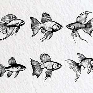 Guppy Fish SVG Bundle: Silhouette Clipart, Cricut Decal Files - Etsy