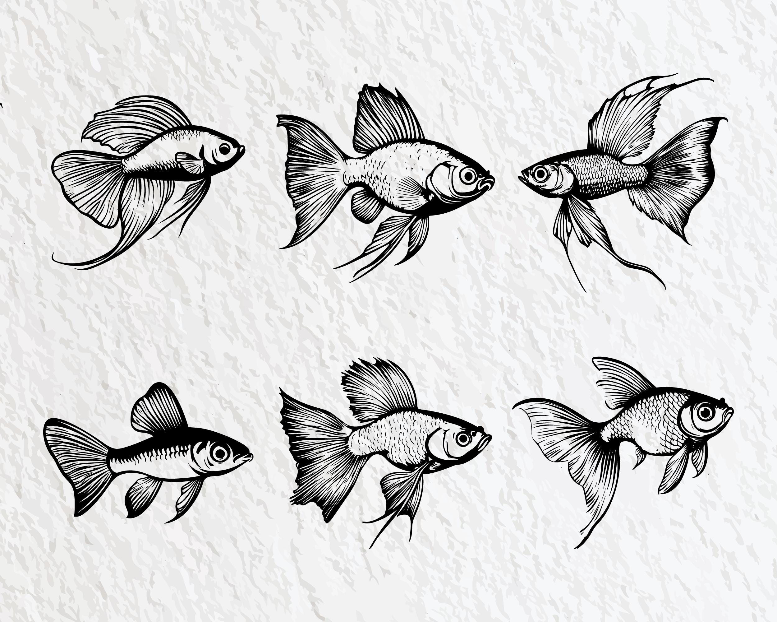 Guppy Fish SVG Bundle: Silhouette Clipart, Cricut Decal Files - Etsy