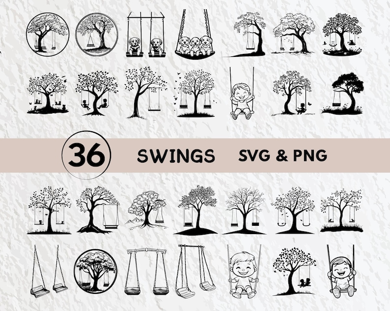 Swings SVG Bundle: Clipart, Silhouette, Vector (cricut Files, PNG) - Etsy