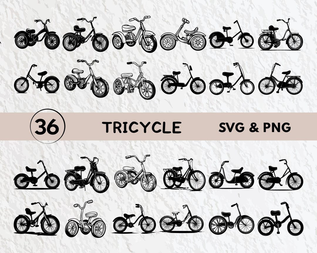 Tricycle Svg Bundle, Tricycle Silhouette, Tricycle Clipart Png ...