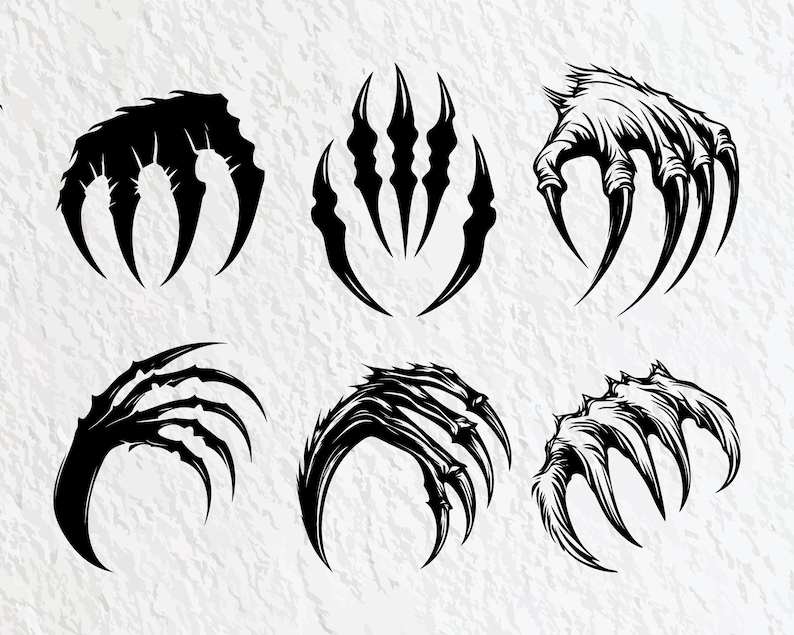 Claw SVG Bundle: Silhouette, Clipart, Vector (PNG, Cricut Files) - Etsy