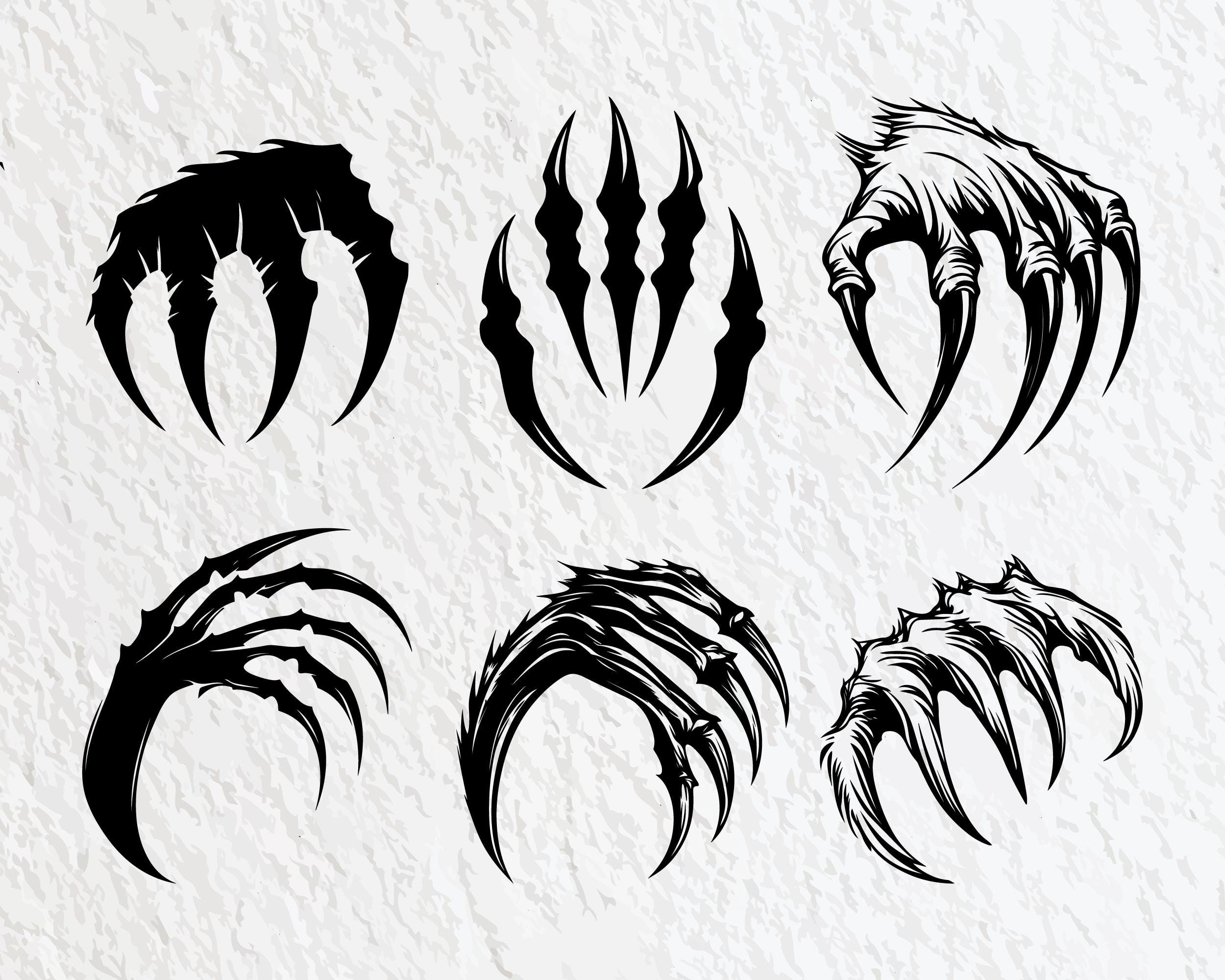 Claw Svg Bundle, Claw Silhouette, Claw Clipart Png, Claw Outline, Claw ...