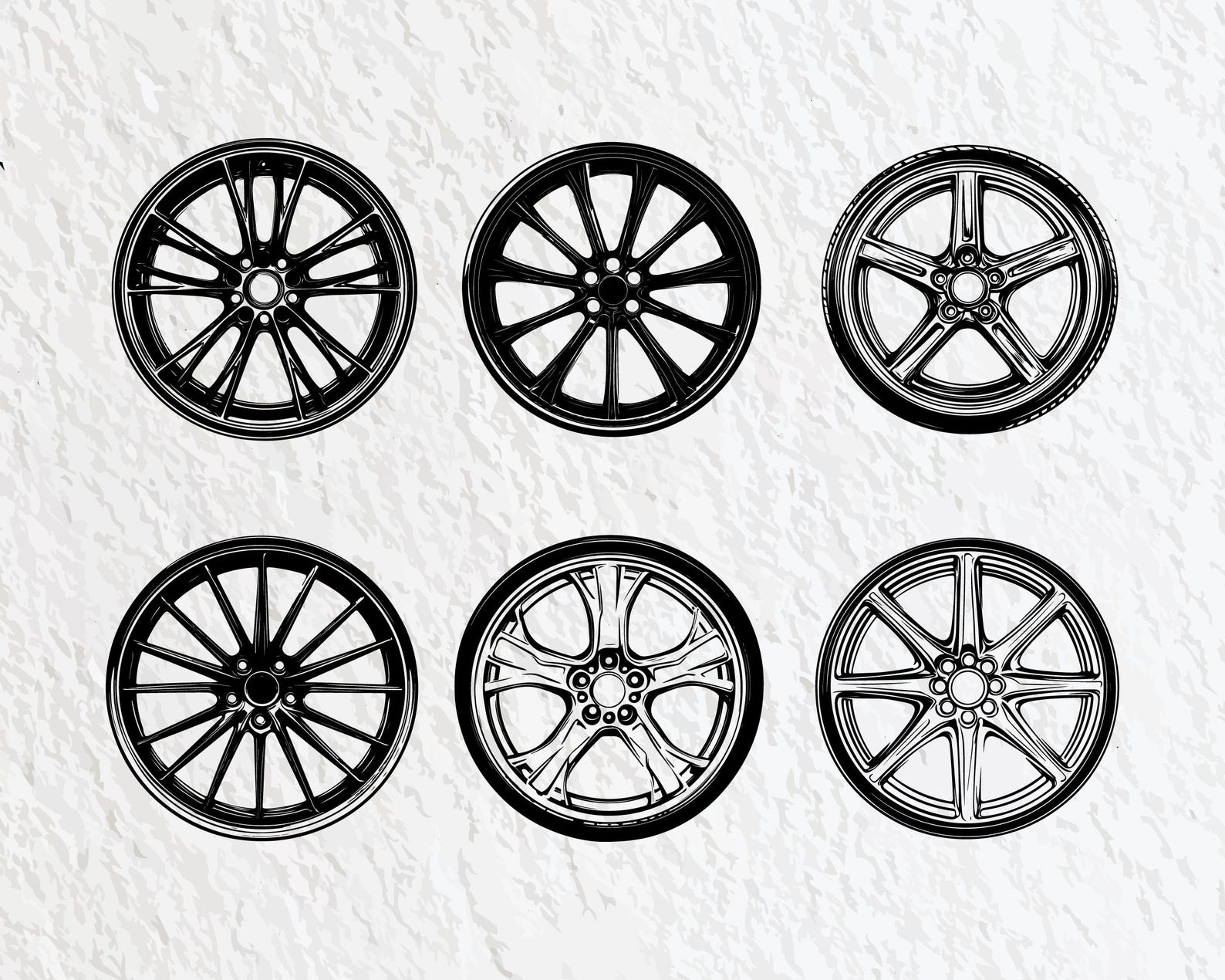 Mag Wheel SVG Bundle: Car Rim Clipart, Vector Cut Files (digital ...