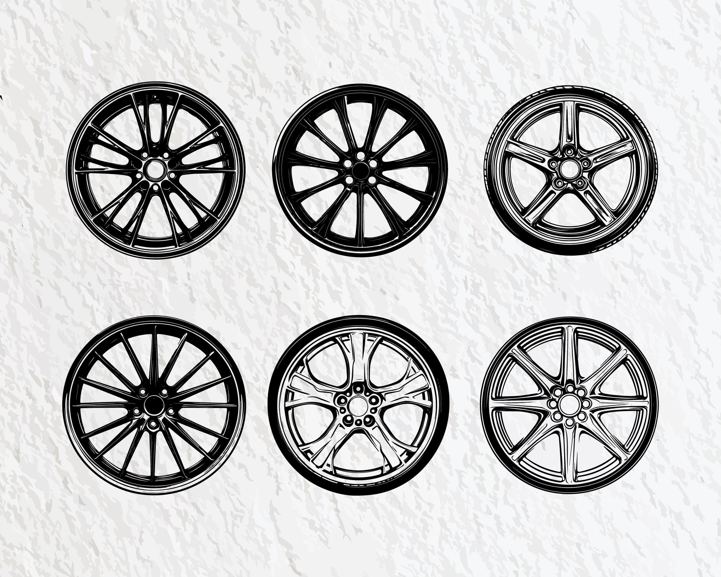 Mag Wheel SVG Bundle: Car Rim Clipart, Vector Cut Files (digital ...