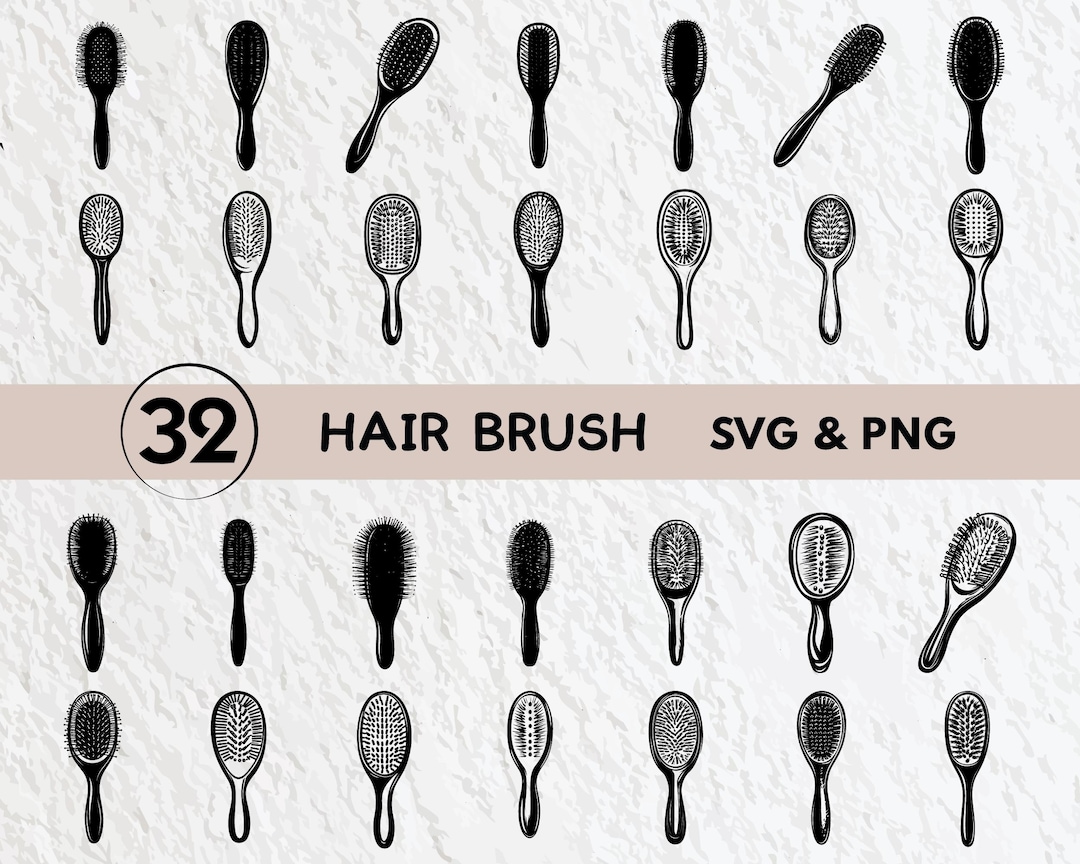 Hair Brush Svg Bundle, Hair Brush Silhouette, Hair Brush Clipart Png ...
