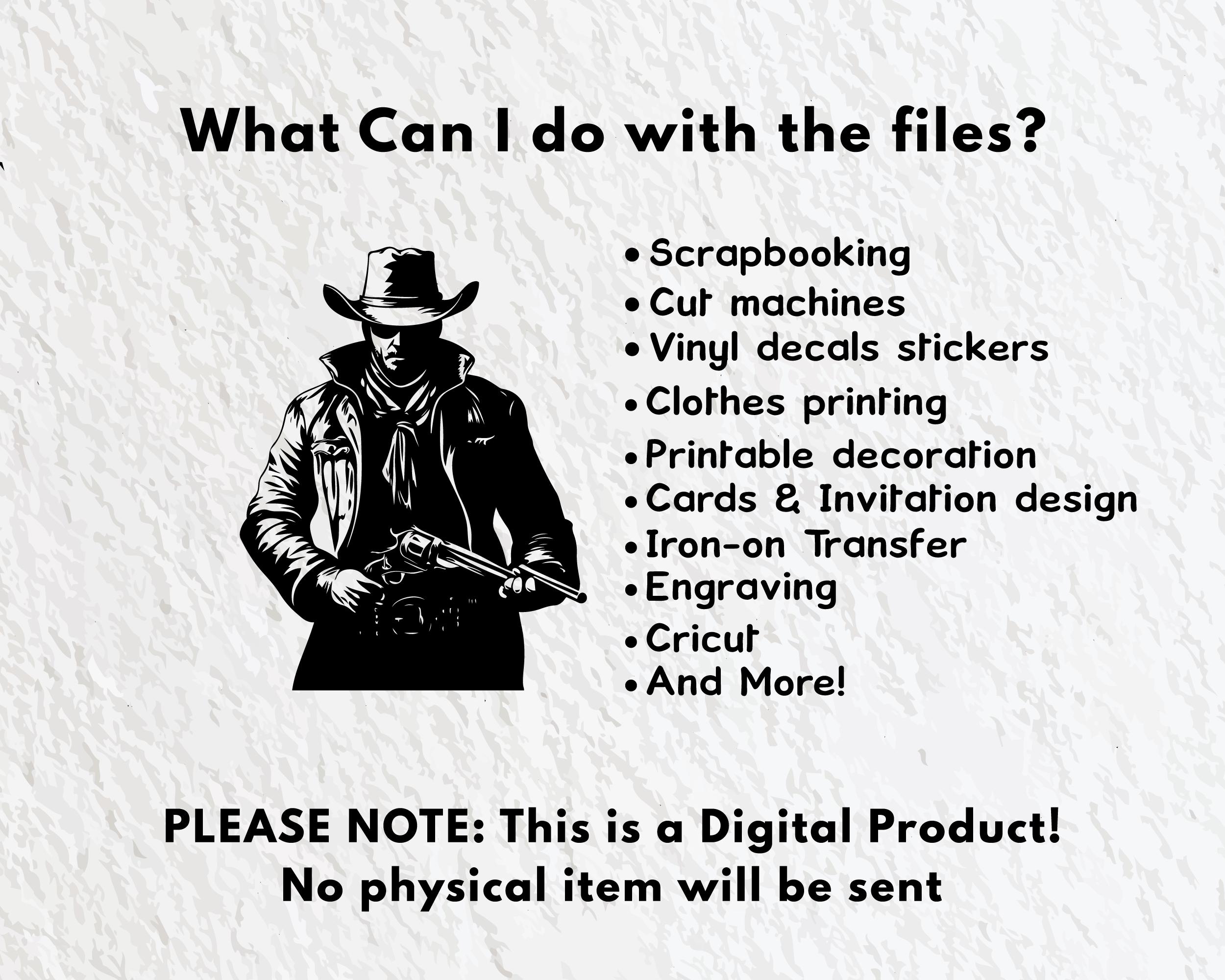 Outlaw Cowboy SVG Bundle: Silhouette Clipart, Cricut Cut Files - Etsy