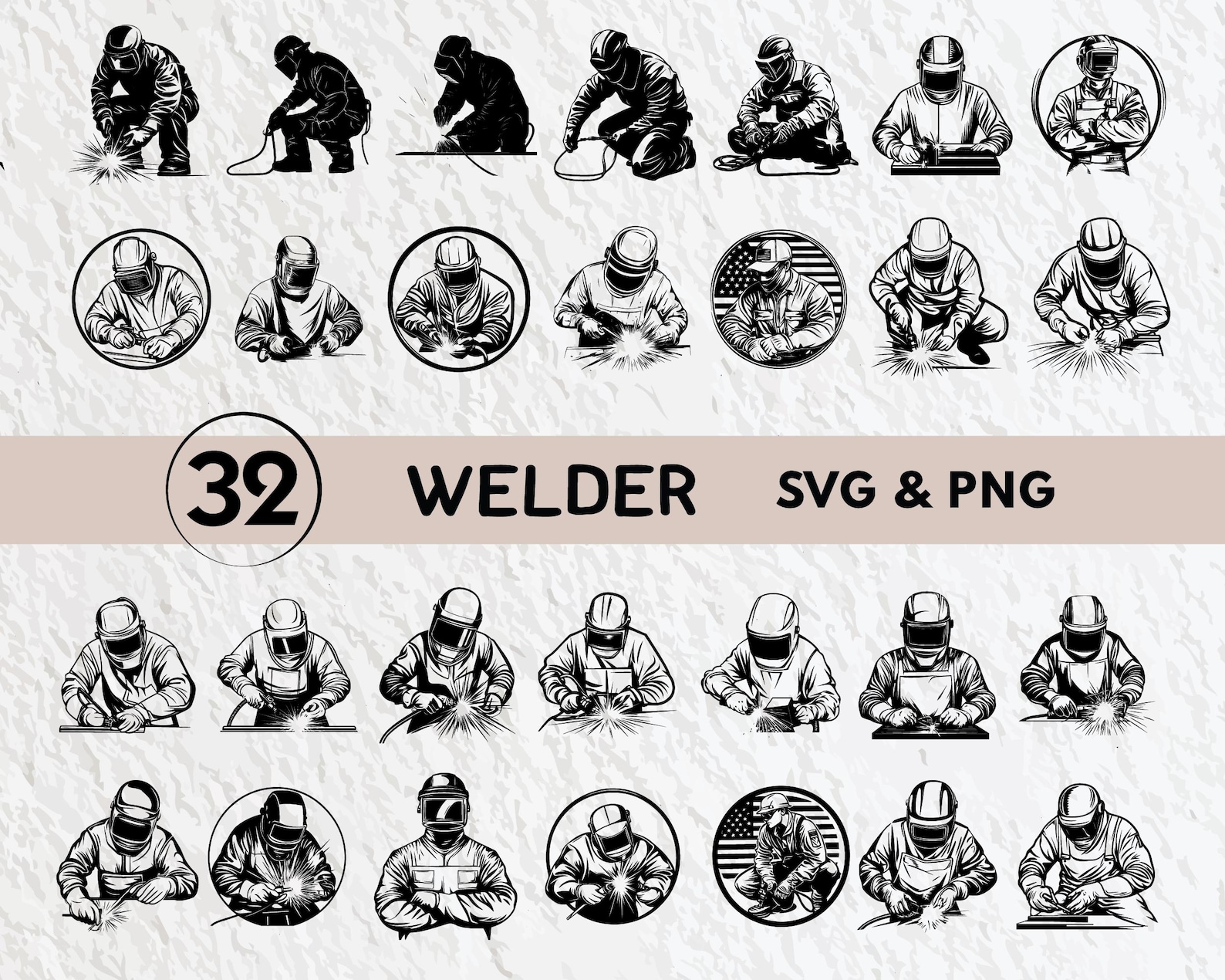 Welder Svg Bundle, Welder Silhouette, Welder Clipart Png, Welder ...