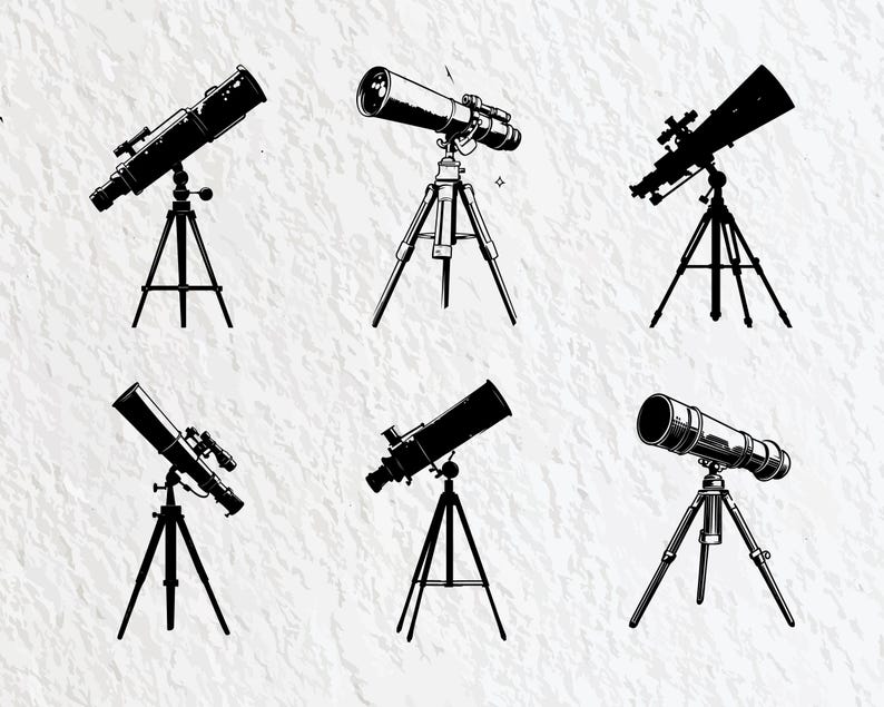 Telescope SVG Bundle: Silhouette Clipart, Logo Icon (PNG, Cricut) - Etsy