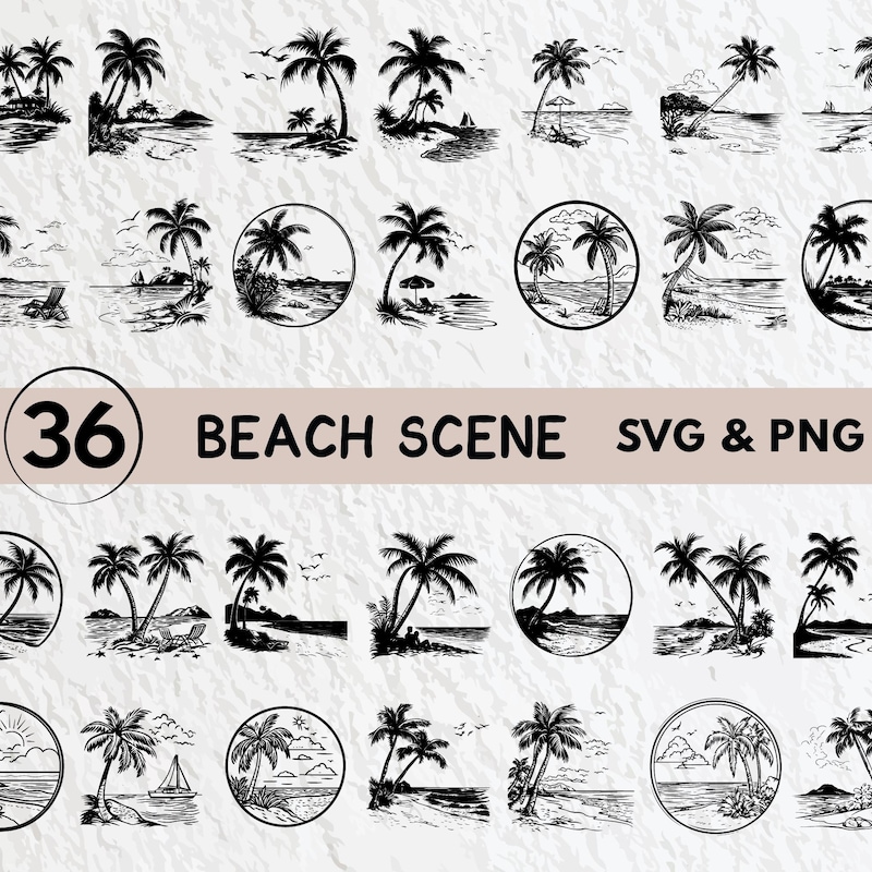 Beach Scene Svg - Etsy