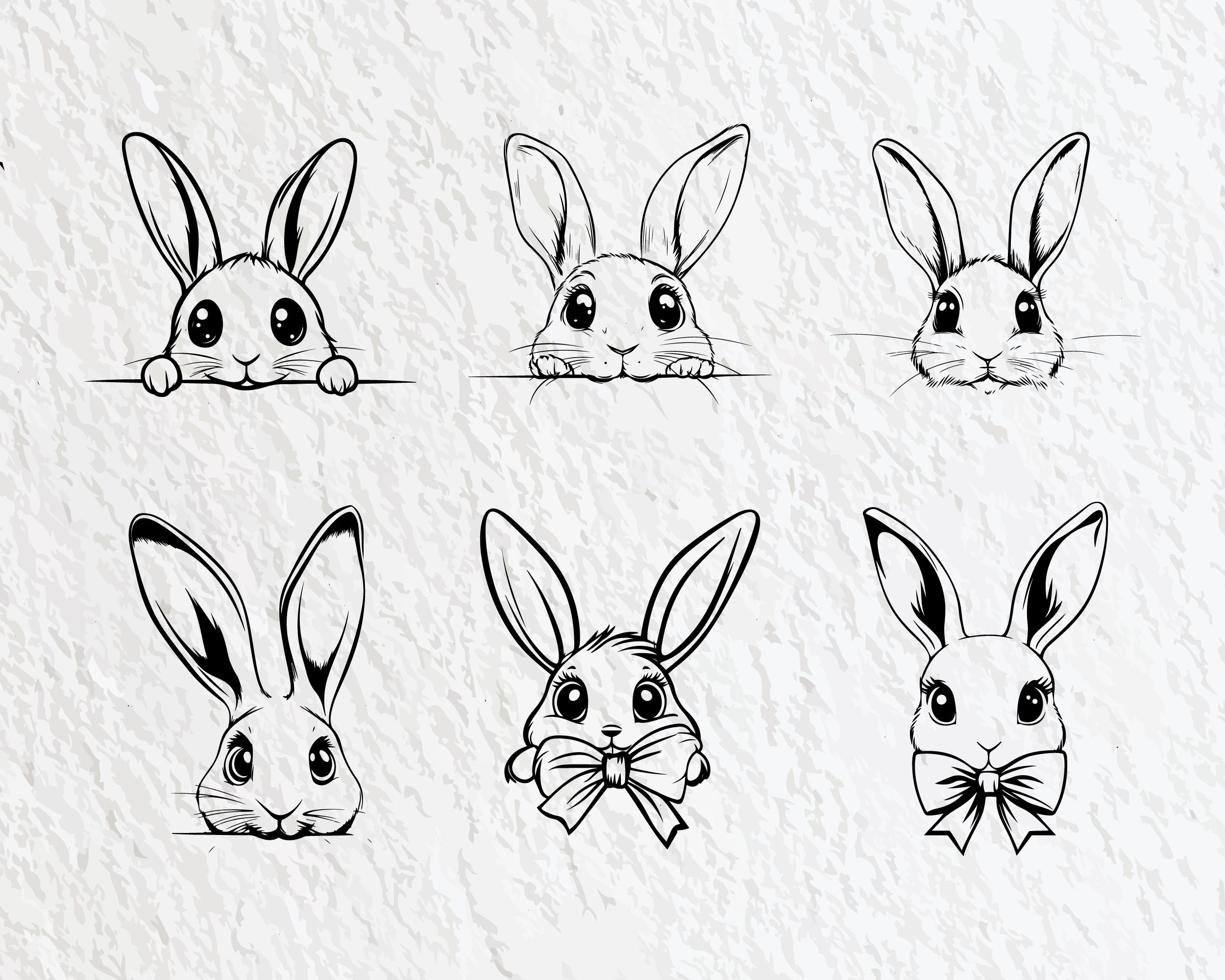 Peeking Bunny Svg Bundle, Peeking Bunny Silhouette, Peeking Bunny ...