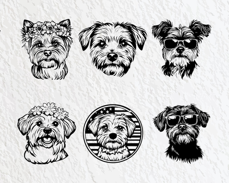 Yorkipoo SVG Bundle: Silhouette Clipart, Cricut Decal (PNG) - Etsy