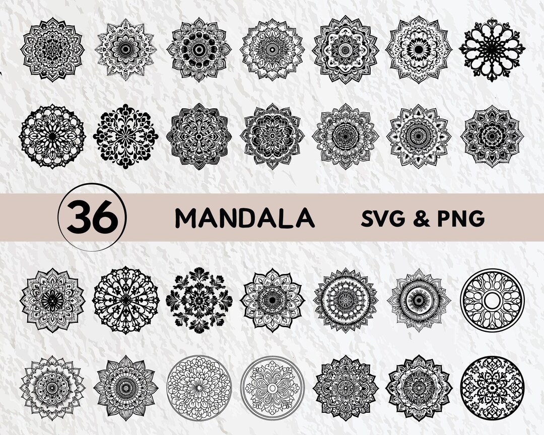 Mandala SVG Bundle: Clipart, Silhouette, Vector Cut Files - Etsy