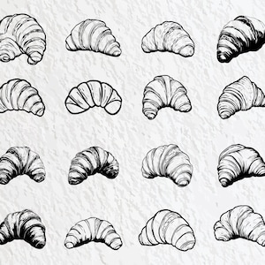 Croissant Svg Bundle, Croissant Silhouette, Croissant Clipart Png ...