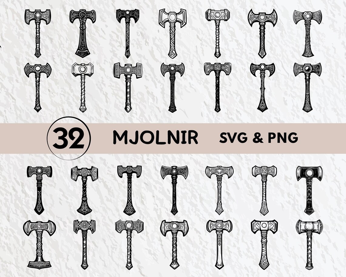 Mjolnir Svg Bundle, Mjolnir Silhouette, Mjolnir Clipart Png, Mjolnir ...