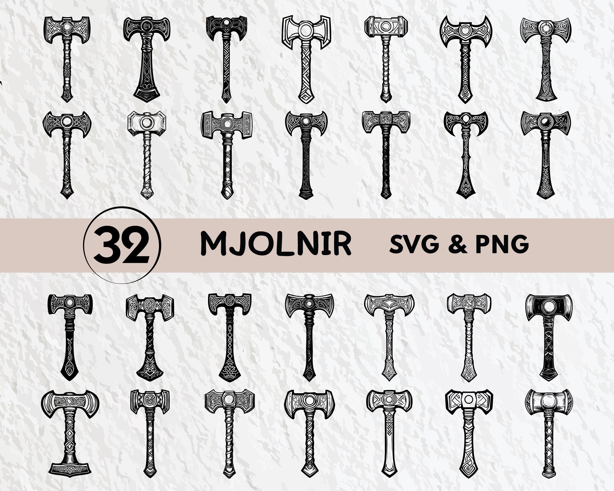 Mjolnir Svg Bundle, Mjolnir Silhouette, Mjolnir Clipart Png, Mjolnir ...