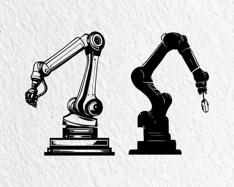 Factory Robot Arm Svg Bundle, Factory Robot Arm Silhouette, Factory ...