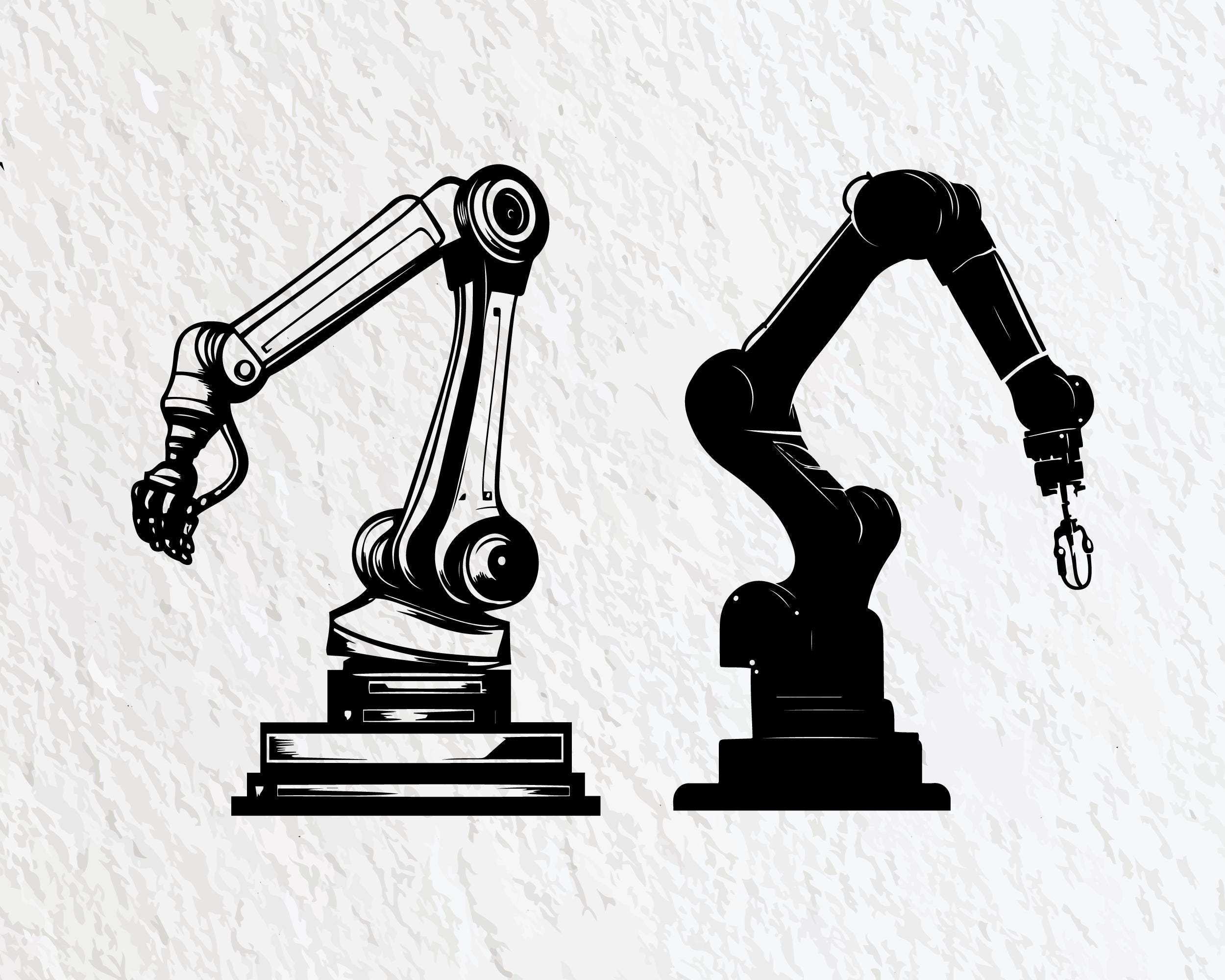 Factory Robot Arm Svg Bundle, Factory Robot Arm Silhouette, Factory ...