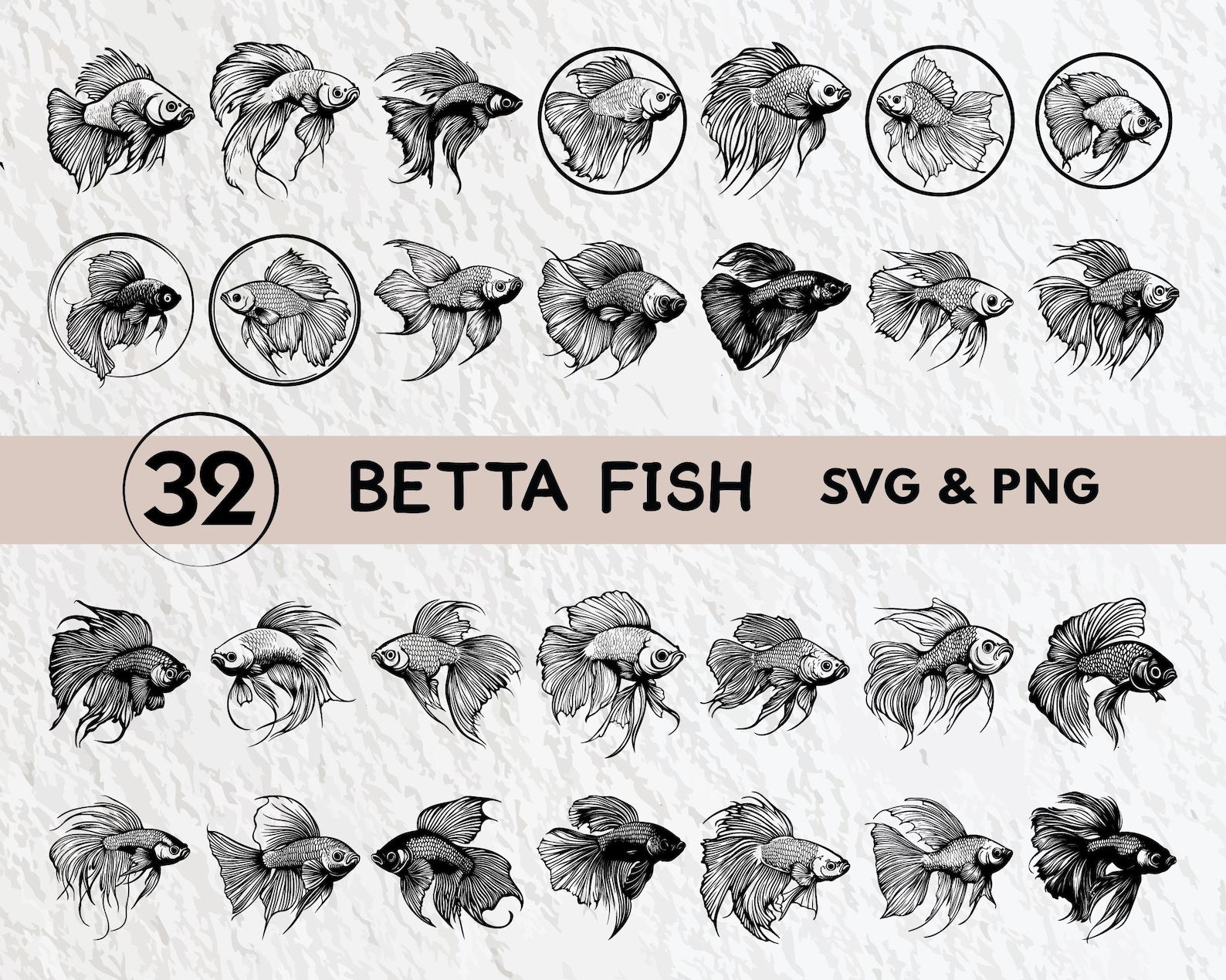 Betta Fish Svg Bundle, Betta Fish Silhouette, Betta Fish Clipart Png ...