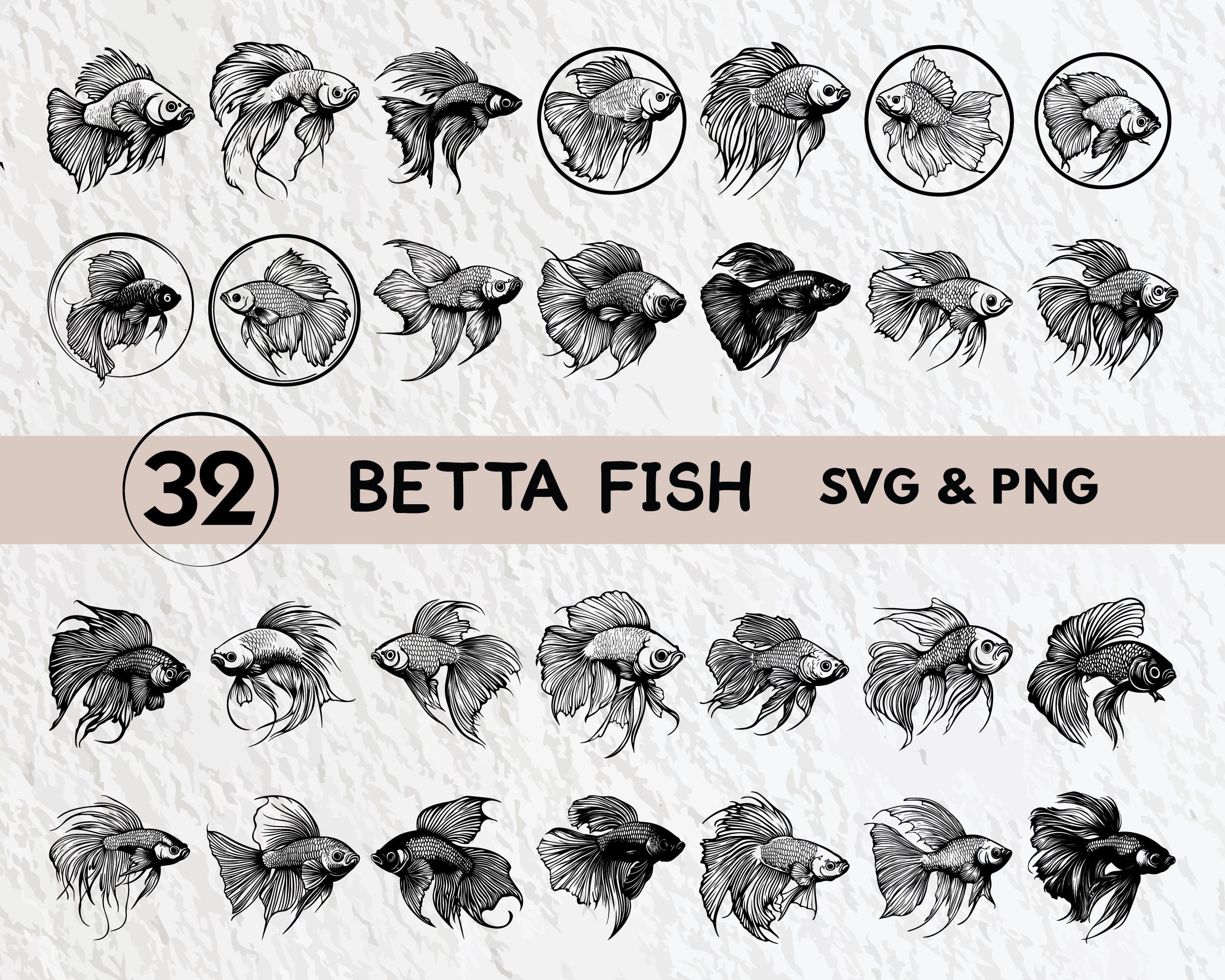 Betta Fish Svg Bundle, Betta Fish Silhouette, Betta Fish Clipart Png ...