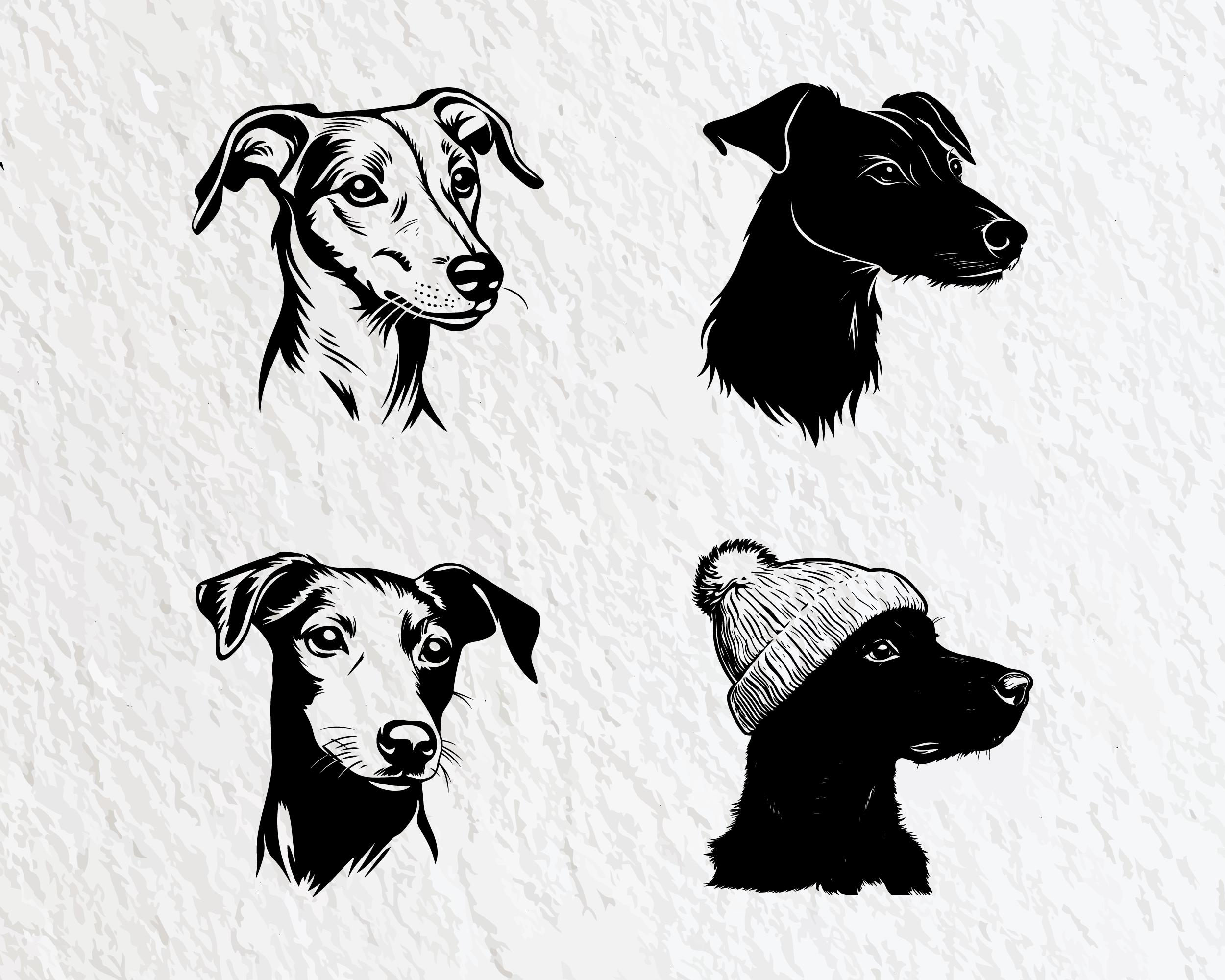 Lurcher Dog SVG Bundle: Silhouette Clipart, Vector Cut Files - Etsy