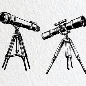 Telescope SVG Bundle: Silhouette Clipart, Logo Icon (PNG, Cricut) - Etsy