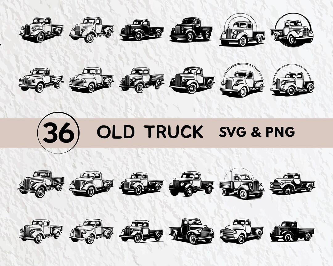 Old Truck SVG Bundle: Vintage Clipart, Cricut Cut Files - Etsy