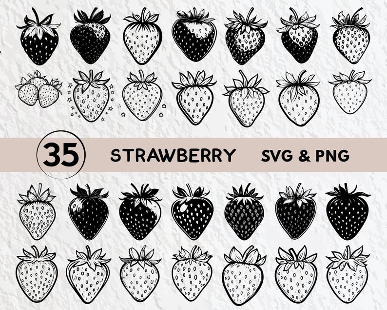 Strawberry Svg Bundle, Strawberry Silhouette, Strawberry Clipart Png ...