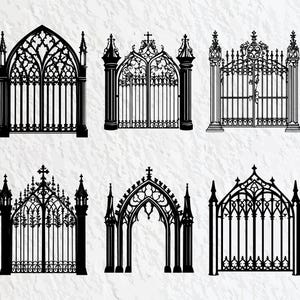 Gothic Gate Svg Bundle, Gothic Gate Silhouette, Gothic Gate Clipart Png ...