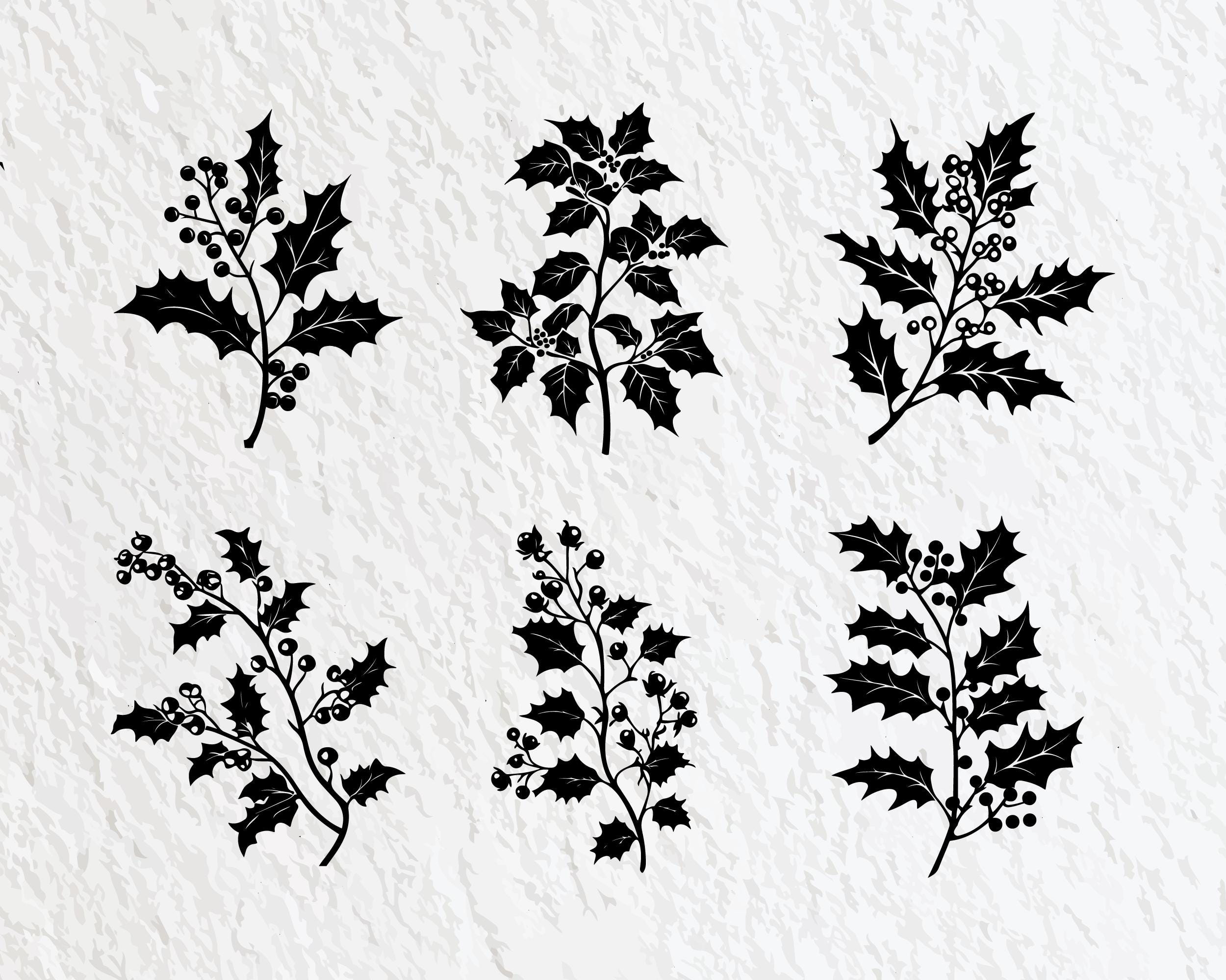 Holly Flower SVG Bundle: Clipart, Vector, Cut Files (digital Download ...