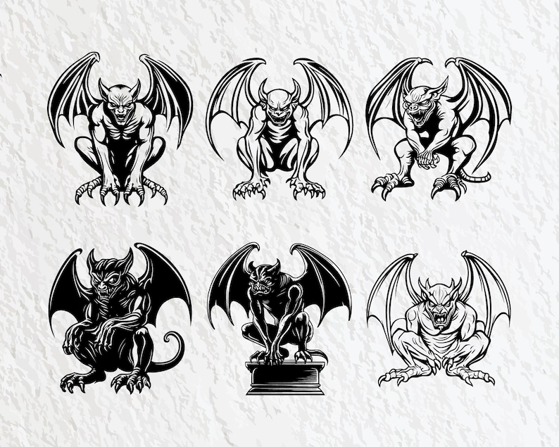 Gargoyle Svg Bundle, Gargoyle Silhouette, Gargoyle Clipart Png ...