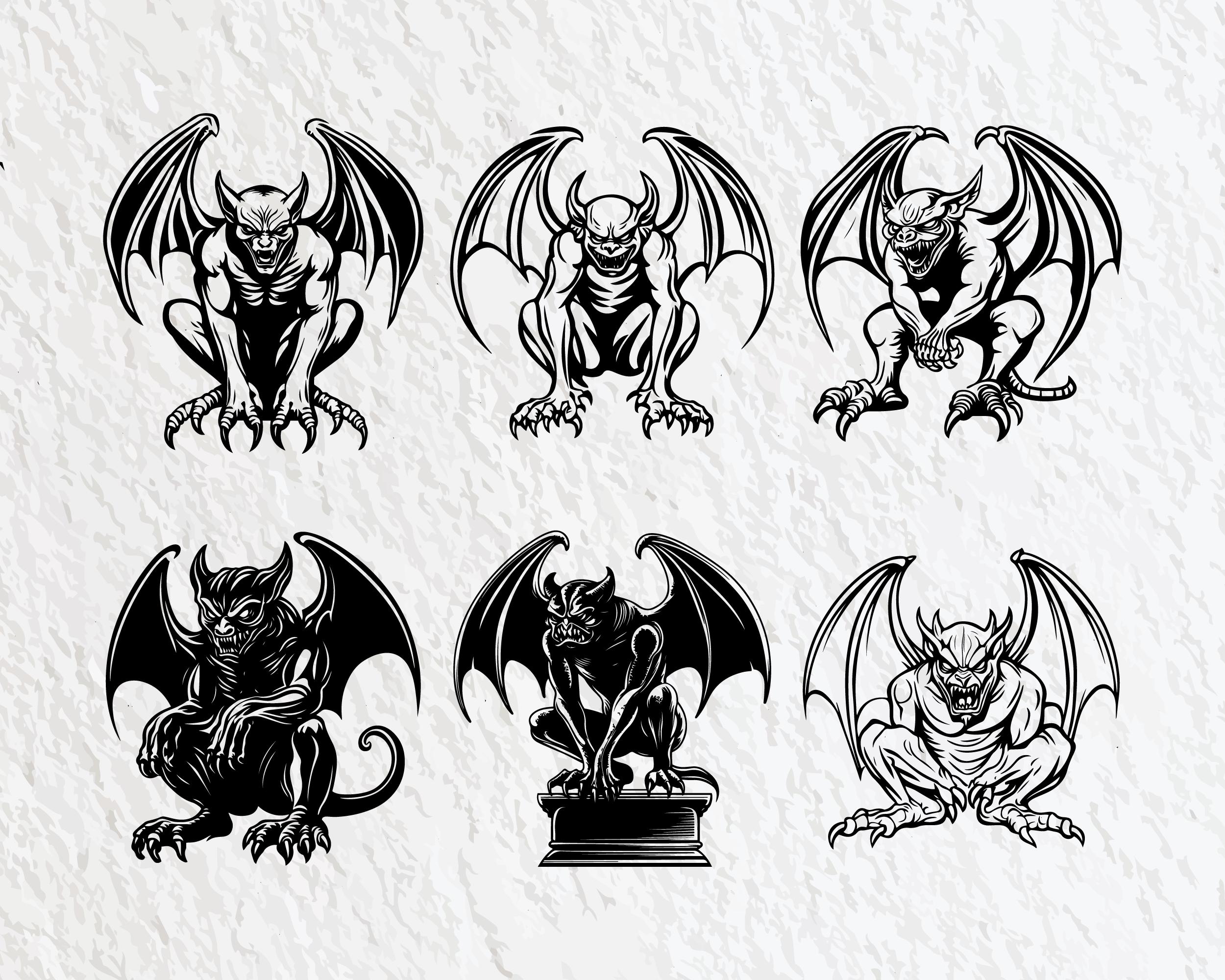 Gargoyle SVG Bundle: Silhouette, Clipart, Vector (digital Download) - Etsy