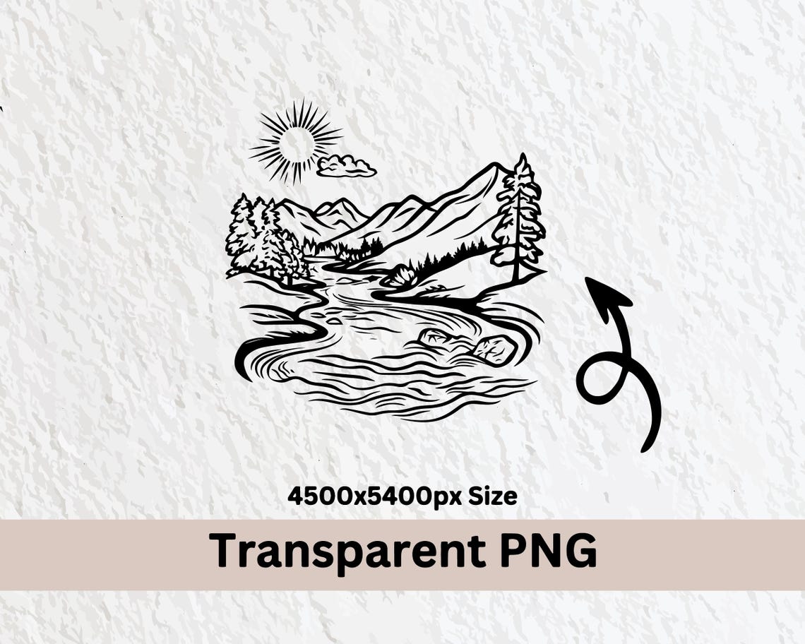 River Scene SVG Bundle: Silhouette Clipart, Logo Icon (PNG, Vector) - Etsy