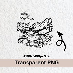 River Scene SVG Bundle: Silhouette Clipart, Logo Icon (PNG, Vector) - Etsy