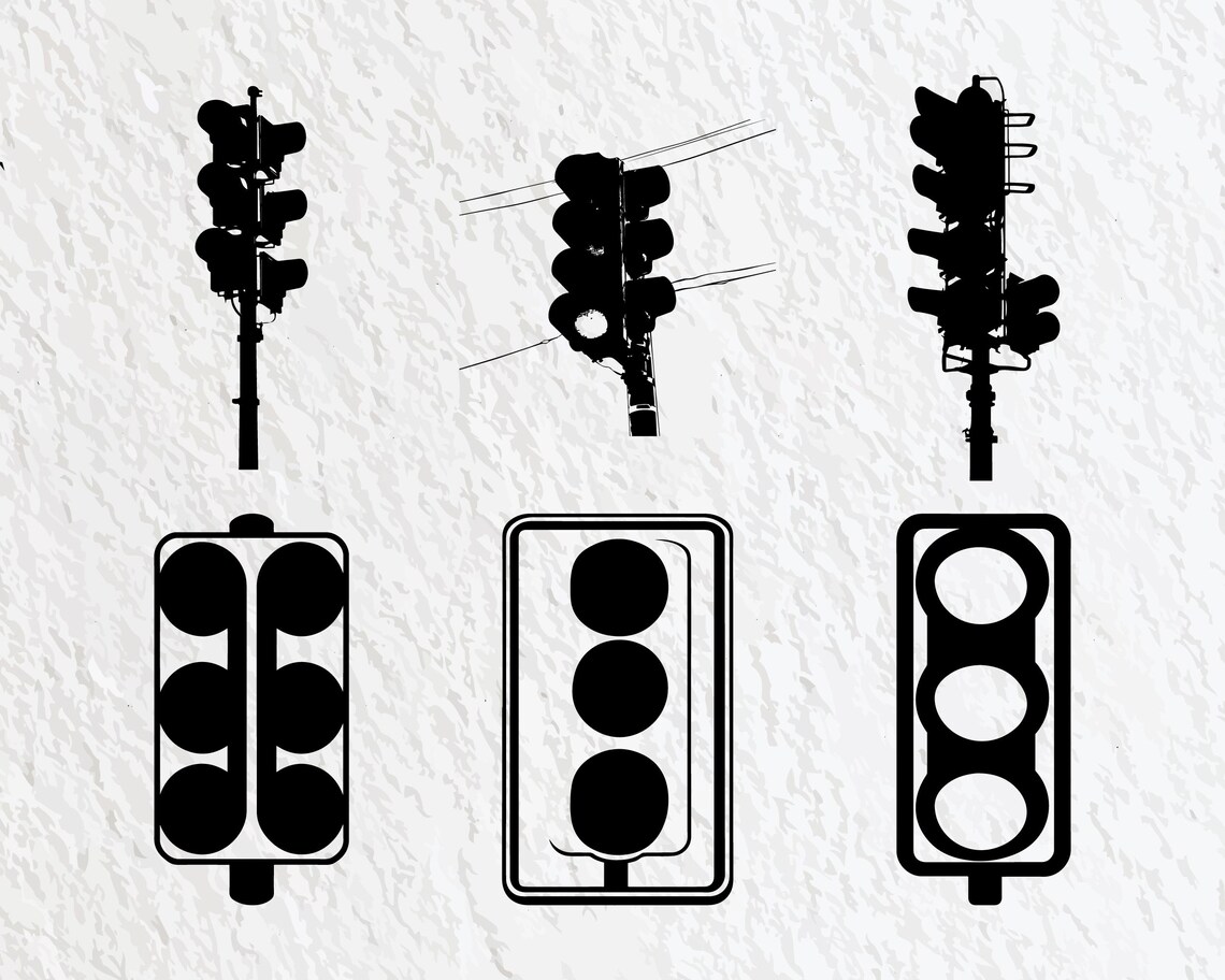 Traffic Light SVG Bundle: Silhouette Clipart, Logo Icon Decal (PNG, SVG ...