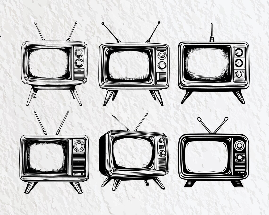 Retro Tv Svg Bundle, Retro Tv Silhouette, Retro Tv Clipart Png, Retro ...
