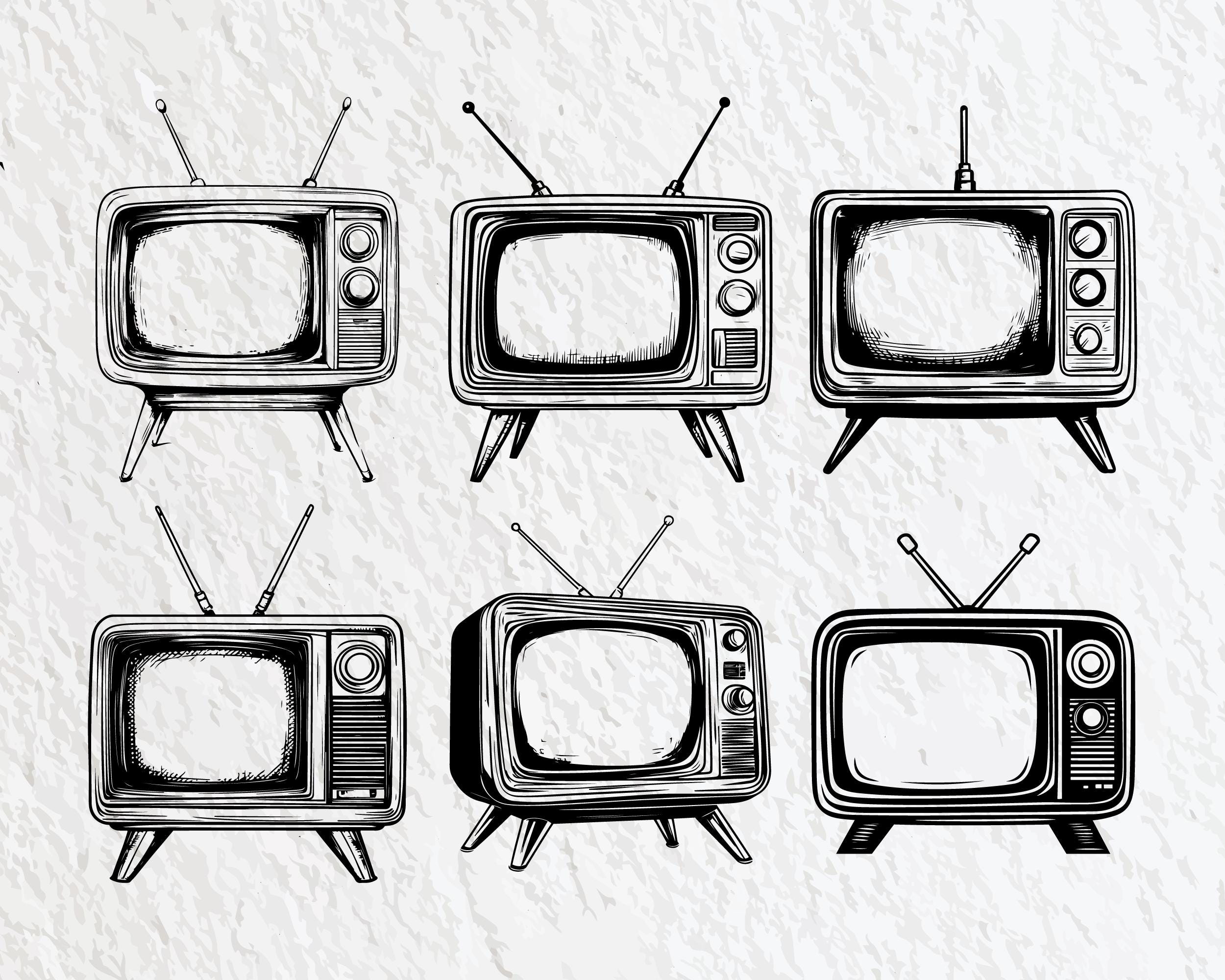 Retro Tv Svg Bundle, Retro Tv Silhouette, Retro Tv Clipart Png, Retro ...