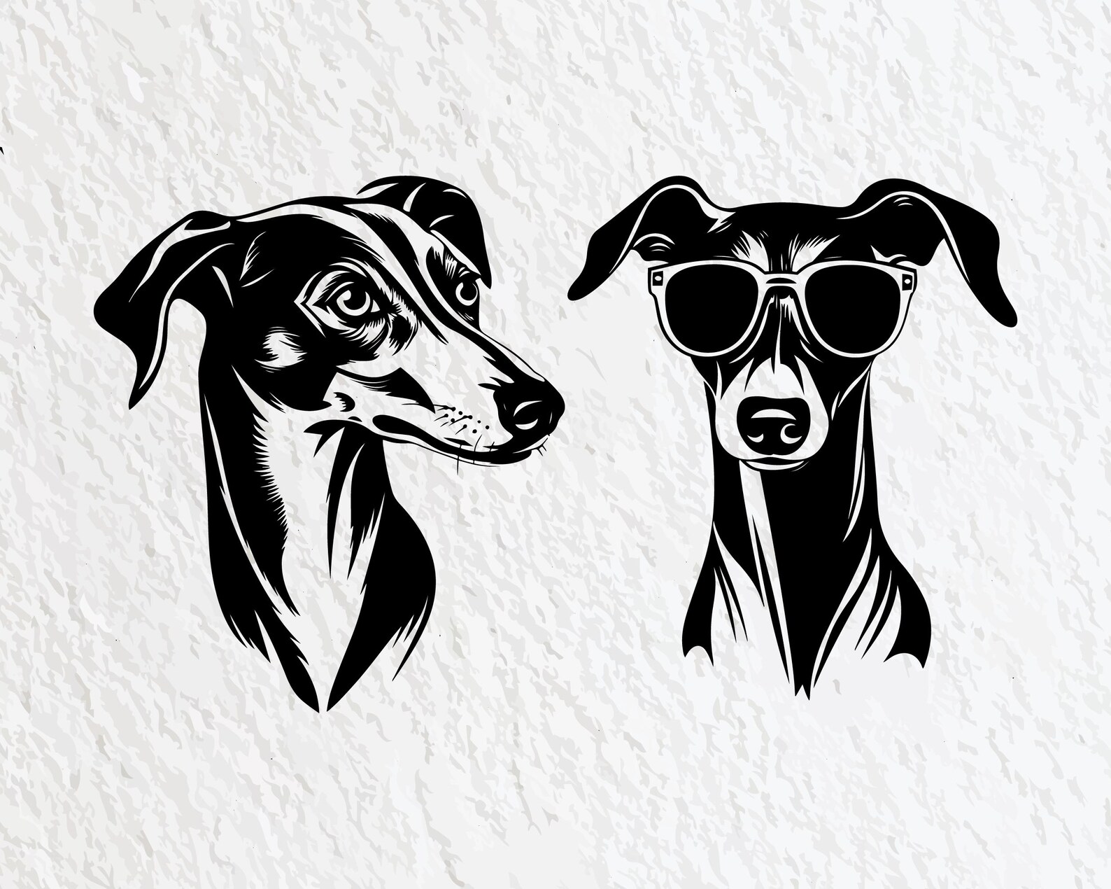 Whippet SVG Bundle: Dog Silhouette Clipart, Cricut Decal (digital ...