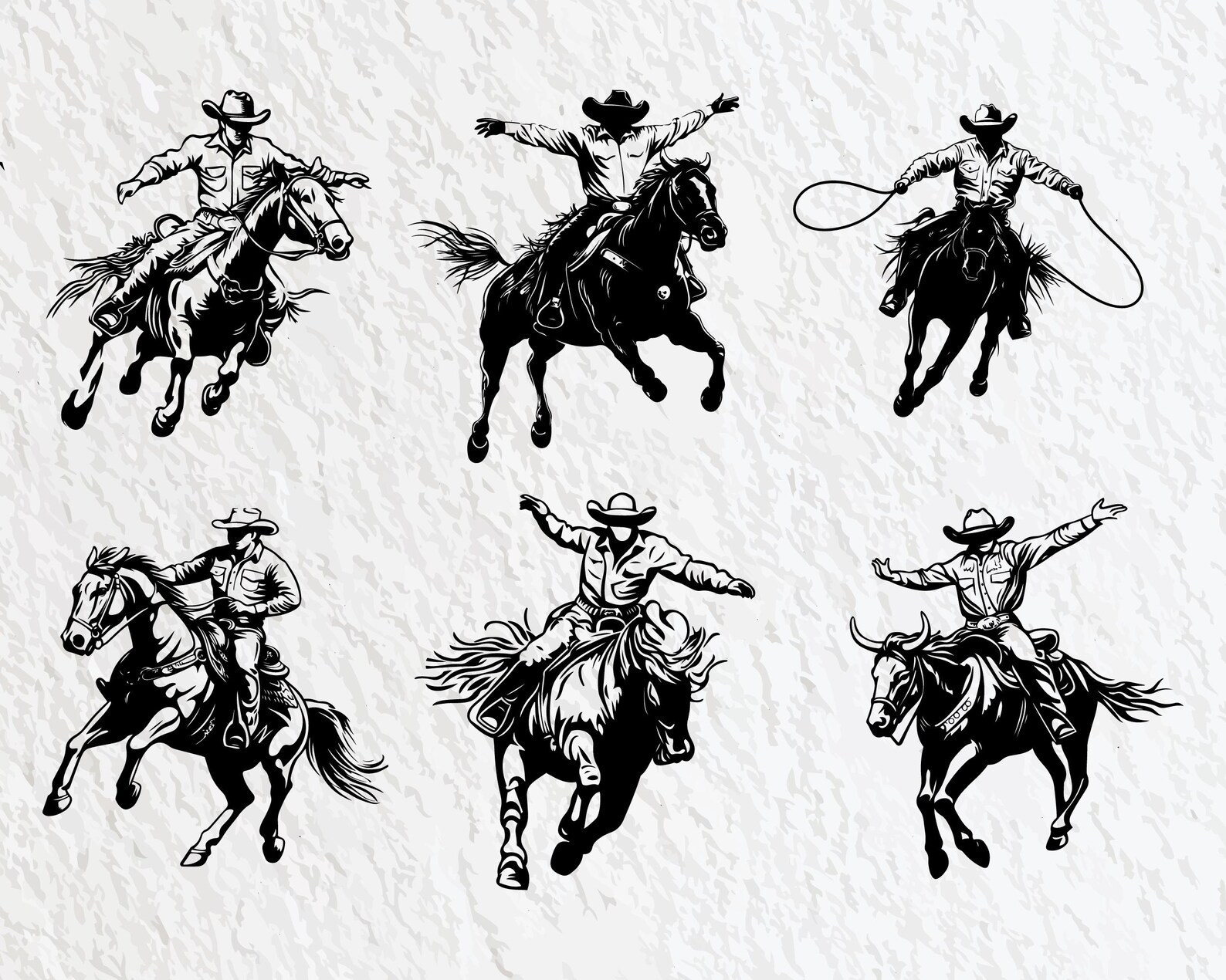 Rodeo Silhouette Svg, Rodeo Svg Bundle, Rodeo Clipart, Rodeo Decal ...