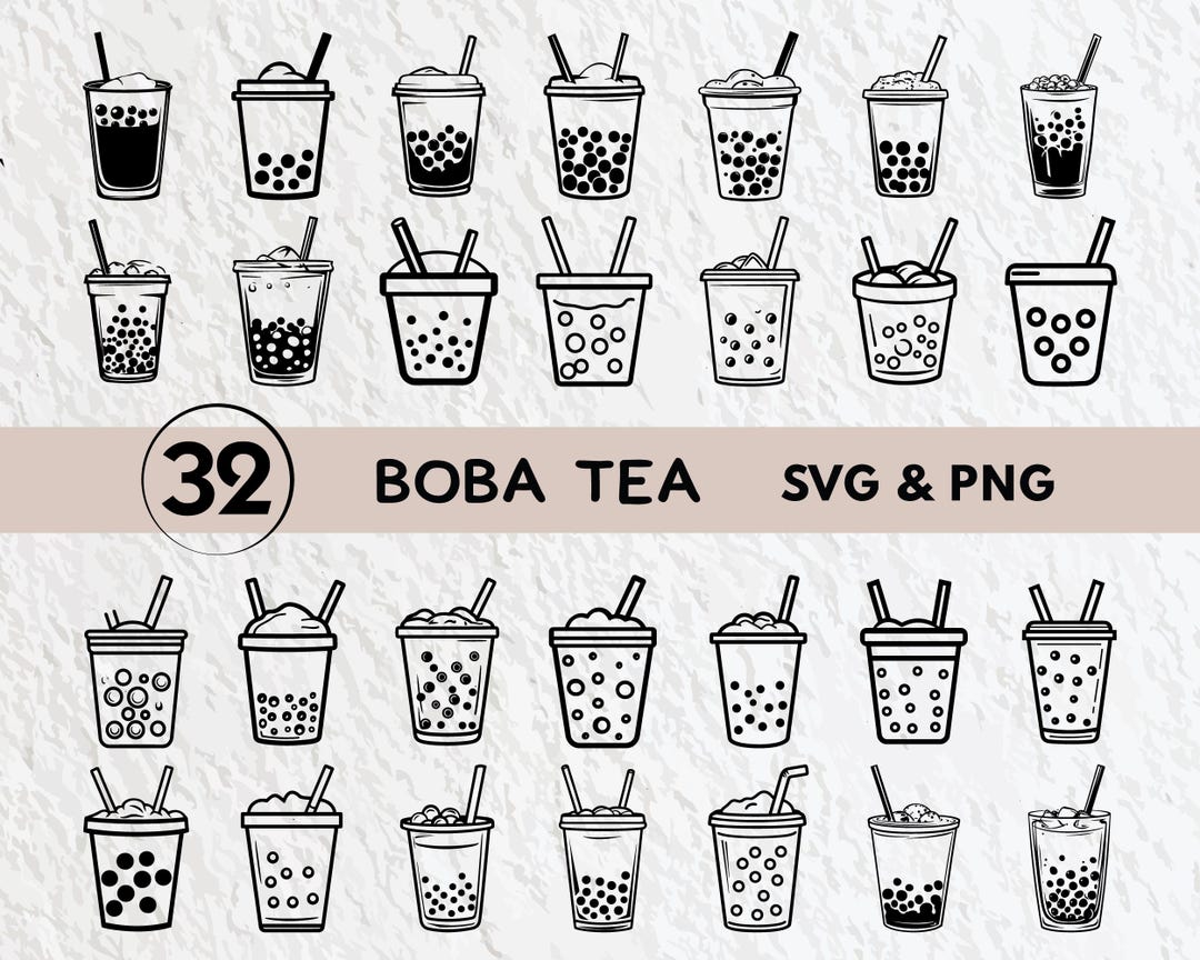 Boba Tea Svg Bundle, Boba Tea Silhouette, Boba Tea Clipart Png, Boba ...