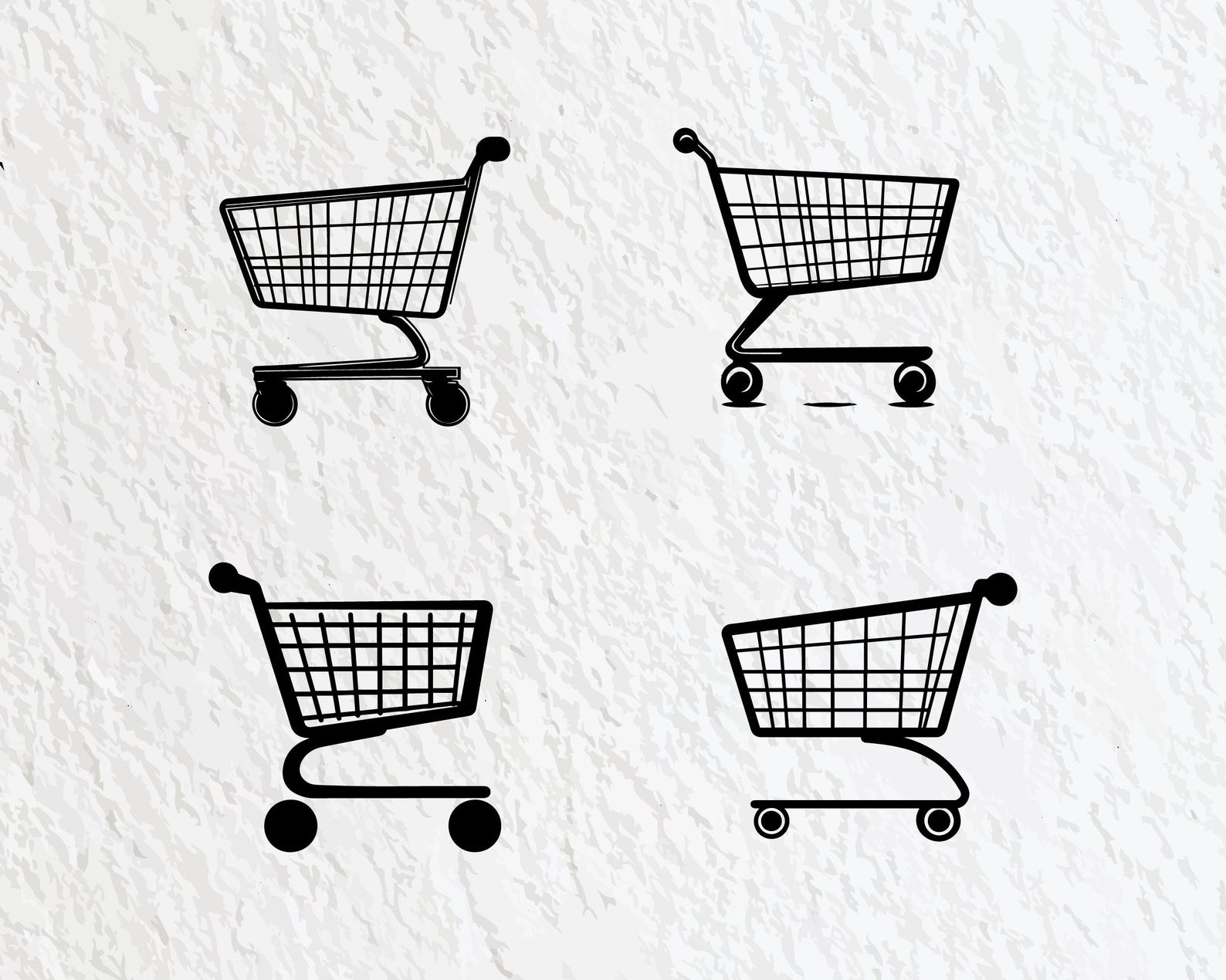 Shopping Cart Svg Bundle, Shopping Cart Silhouette, Shopping Cart ...